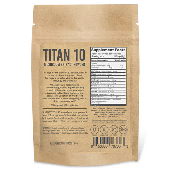 Titan 10 Mushroom Extract Powder 85g *Limited Edition* - La Republica